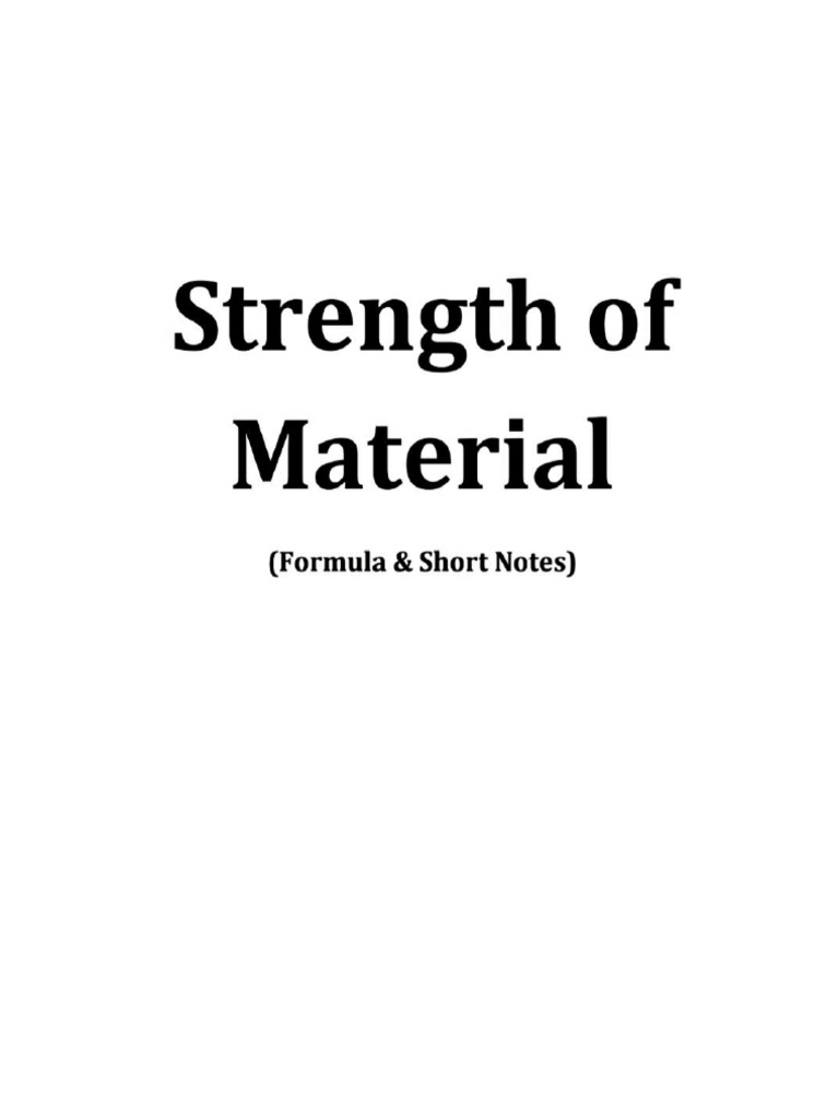 Formula Sheet For Solid Mechanics | PDF | Young's Modulus | Beam ...