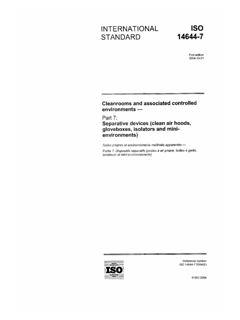 Iso 14644-7 | PDF