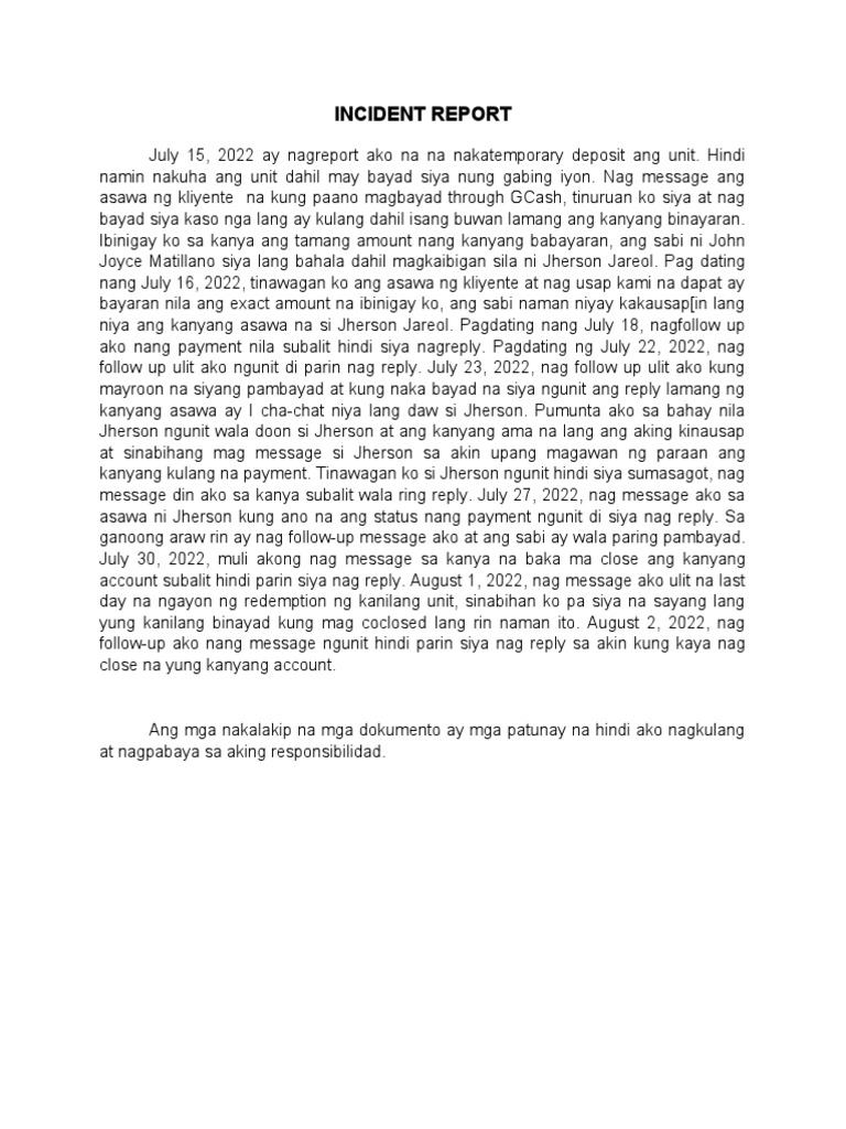 Incident Report | PDF