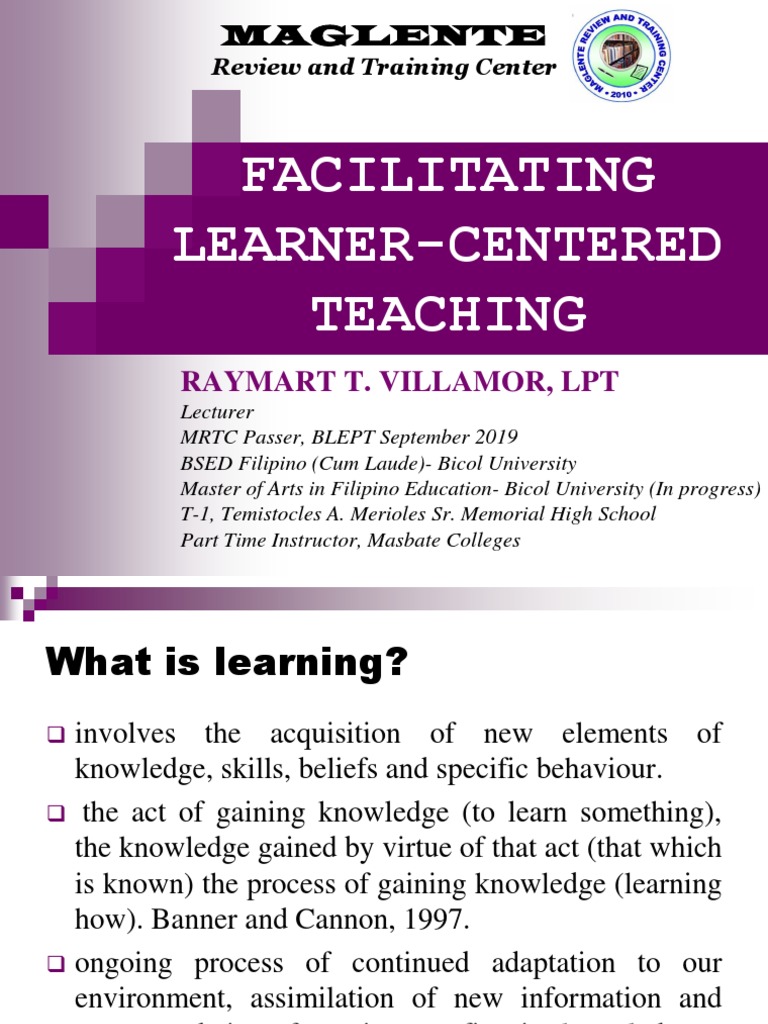 Facilitating Learner-Centered Teaching Final | Download Free PDF | Id | Classical Conditioning