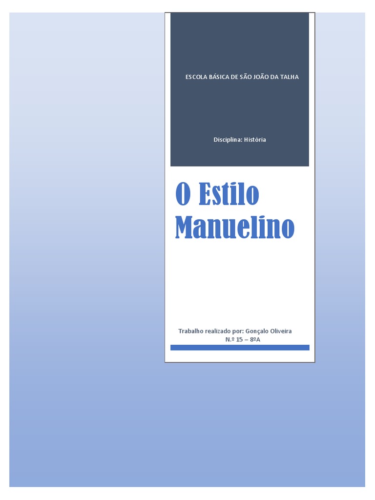 O Estilo Manuelino | PDF | Arquitetura gótica