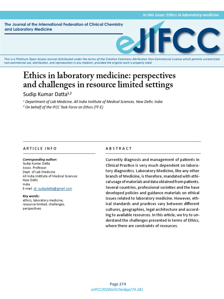 Ethics in Laboratory Medicine | PDF | Informed Consent | Medicine