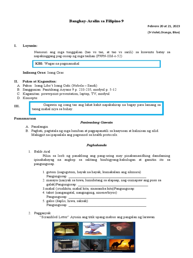 Banghay Isang Libot Isang Gabi | PDF