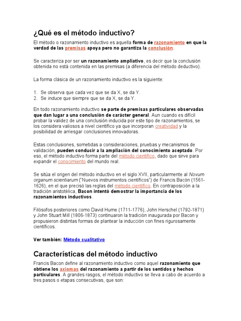 Qué Es El Método Inductivo | PDF | Razonamiento inductivo | Razonamiento deductivo