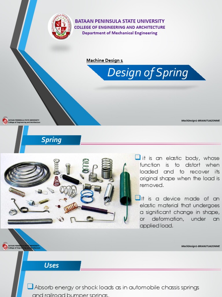 Machine Design 1 - Spring Design | PDF | Helix | Materials Science