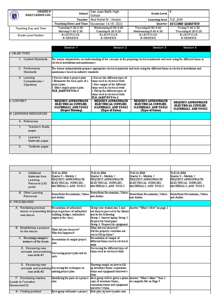 Q2 - 2nd Week DLL Grade 8 - L2 | PDF | Teaching | Education Theory