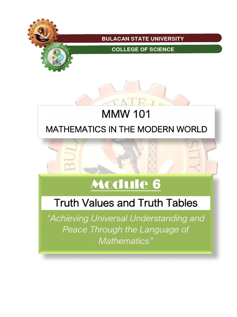 Final Module 6 Truth Tables Download Free Pdf Truth Contradiction