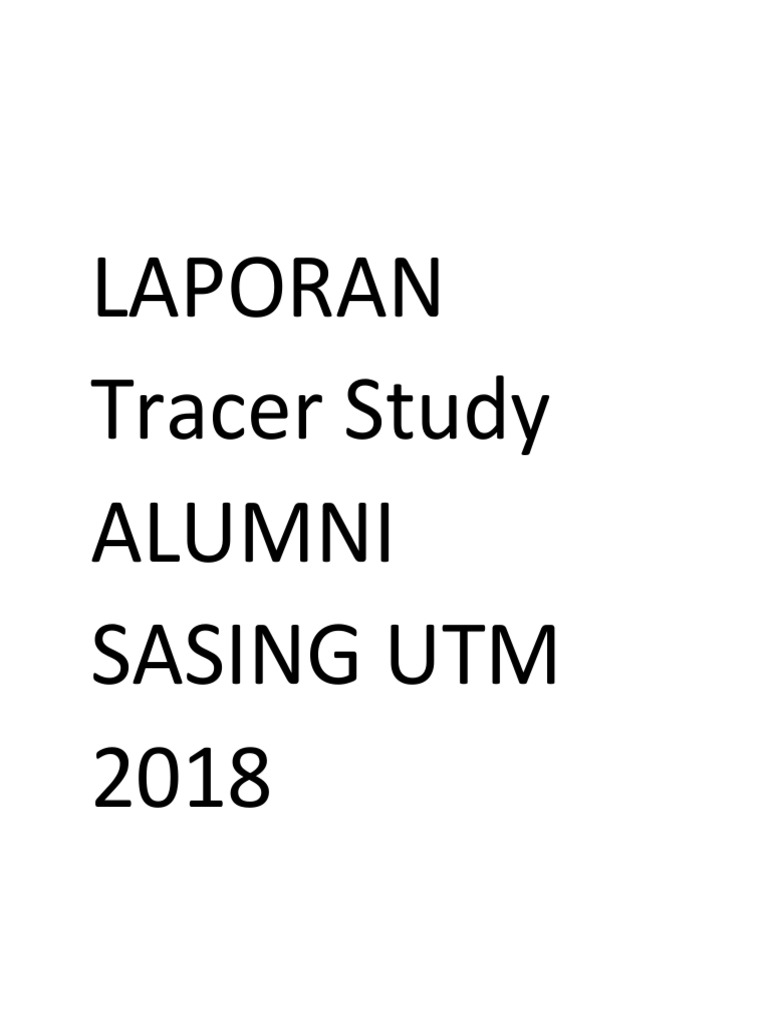 Laporan Tracer Study Sasing 2018 | PDF
