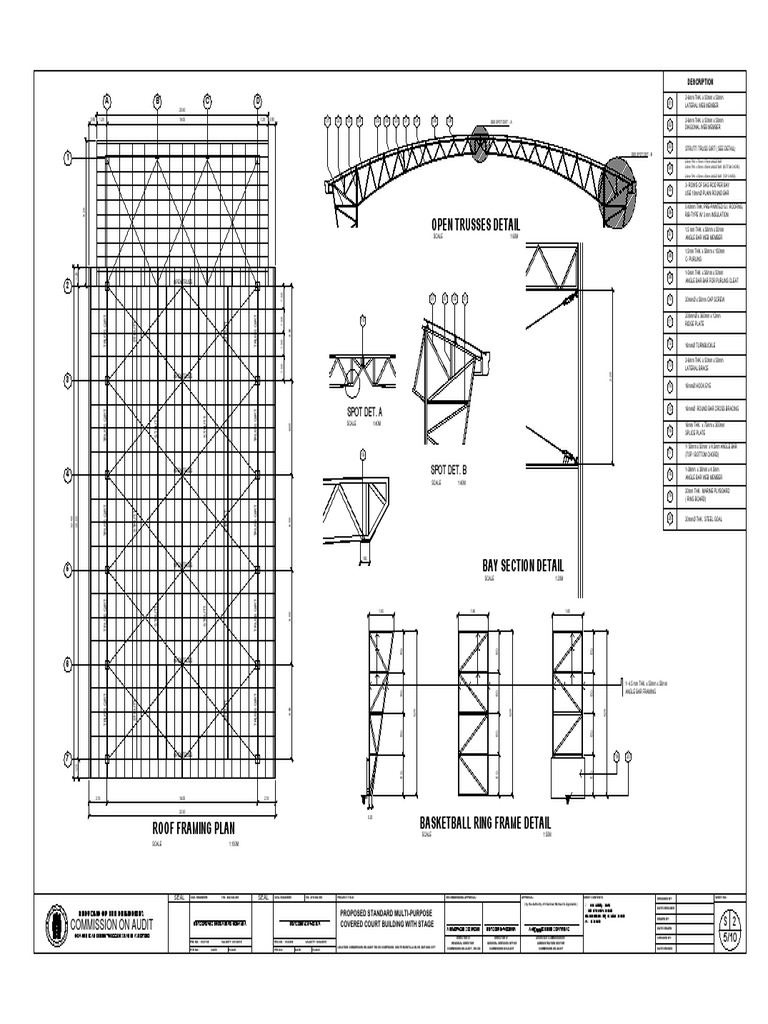 Open Trusses Detail: A B C D | PDF | Truss | Architectural Elements