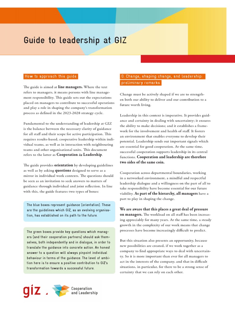 A Guide To Leadership at GIZ | PDF | Leadership | Cognitive Science
