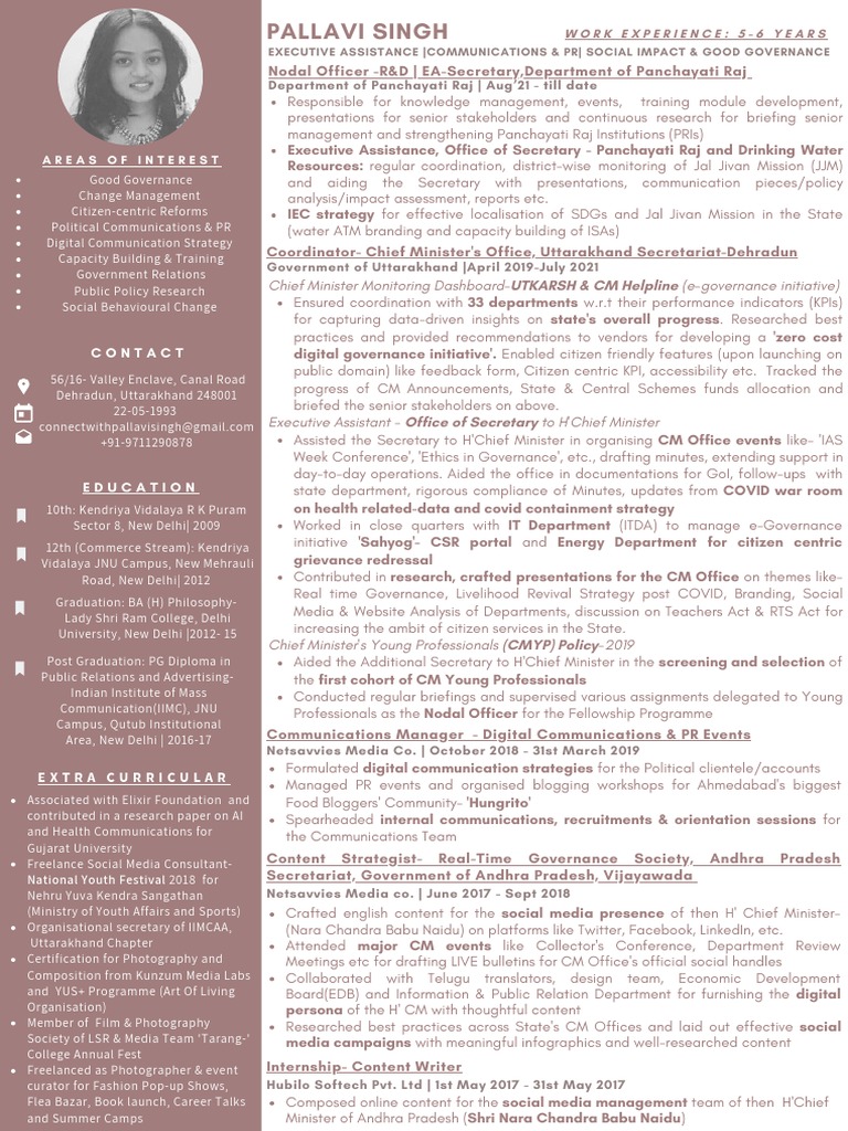 Pallavi Singh-Resume | PDF | Governance