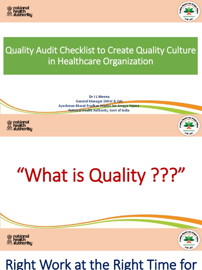 Self Assessment Quality Audit Checklist For Quality Culture | PDF ...