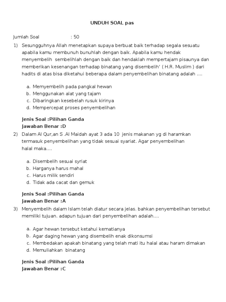 Soal Pas 2022 | PDF