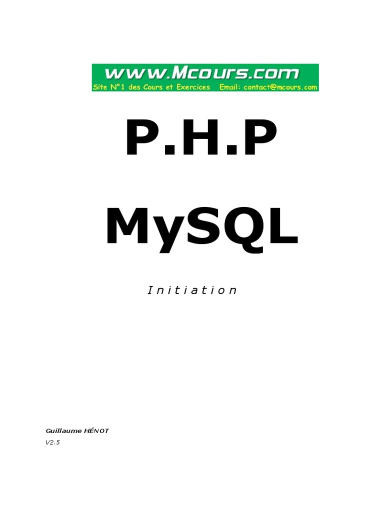 Initiation PHP Mysql | PDF | PHP | Internet