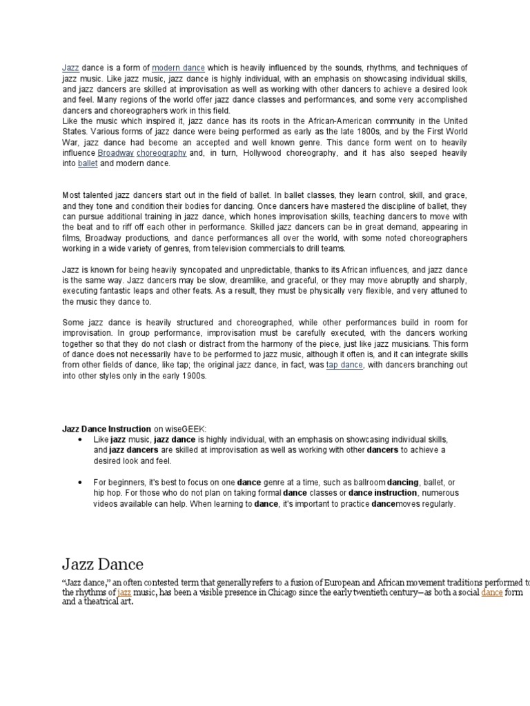 Jazz | PDF | Dances | Jazz