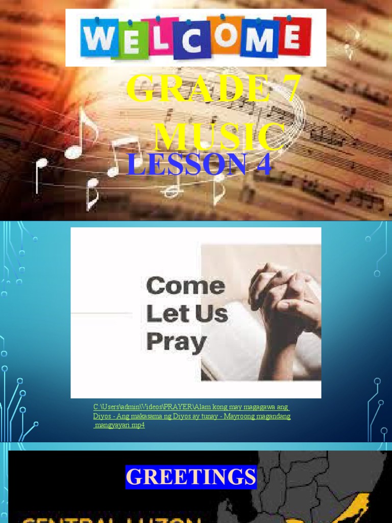 Grade 7 Music Lesson 4 | PDF | Songs | Entertainment
