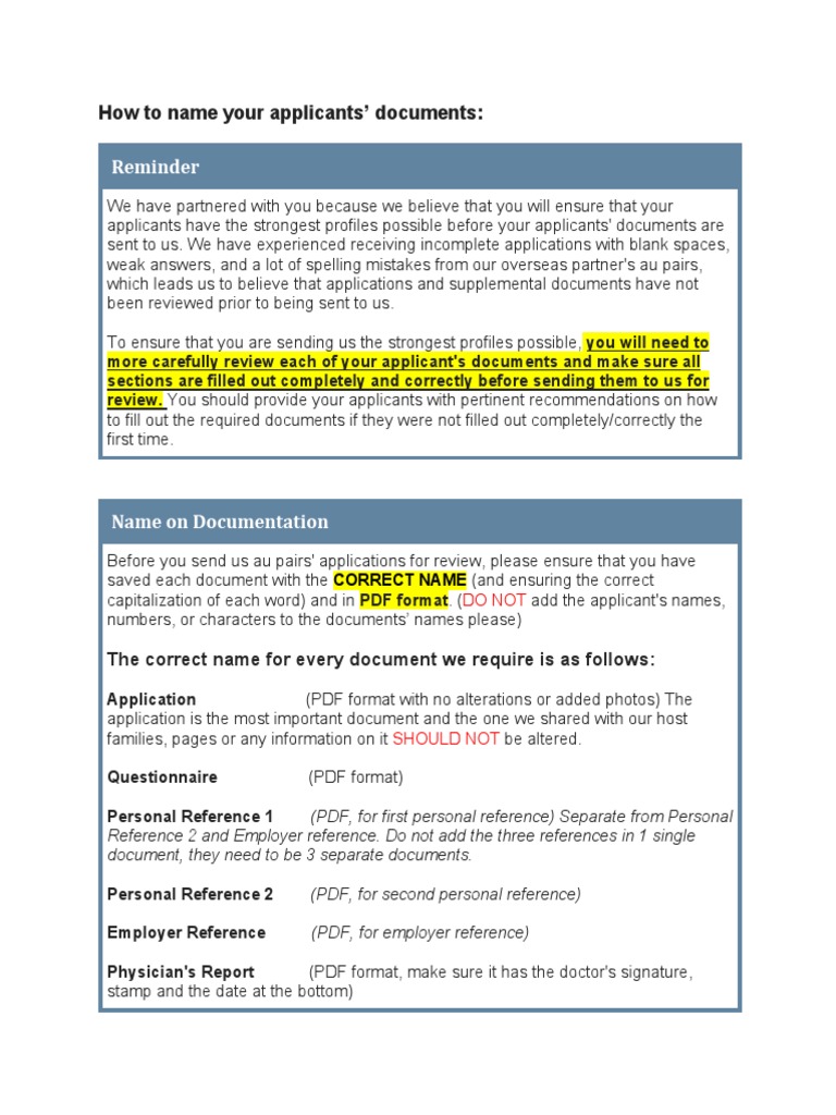How To Name The Documents | PDF