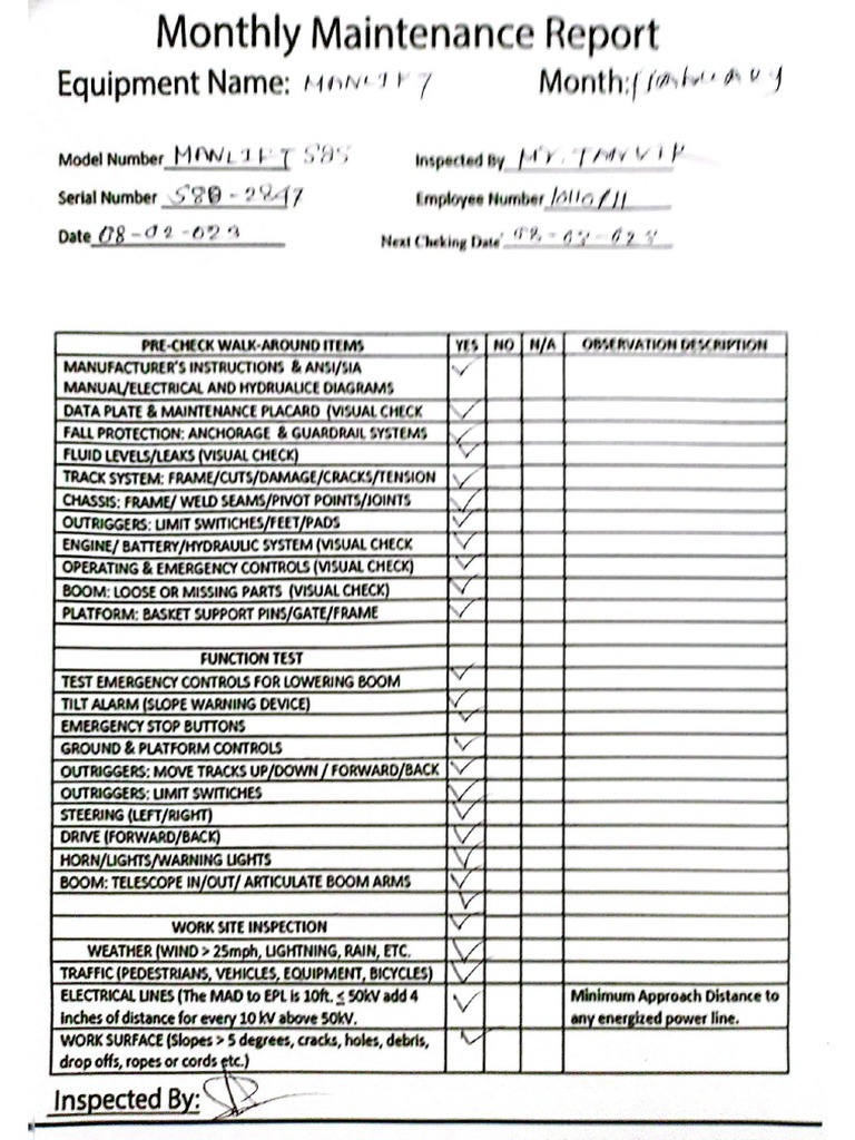 Maintenance& Insurance Boom Lift | PDF