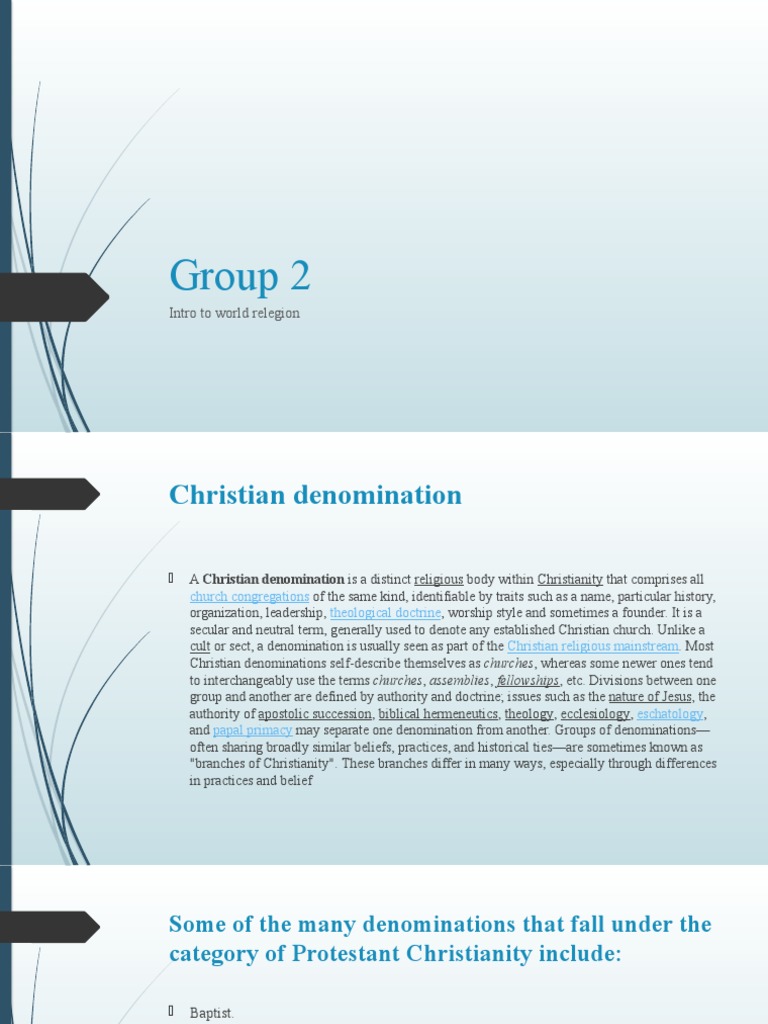 Group 2 | PDF | Christian Denomination | Ecumenism