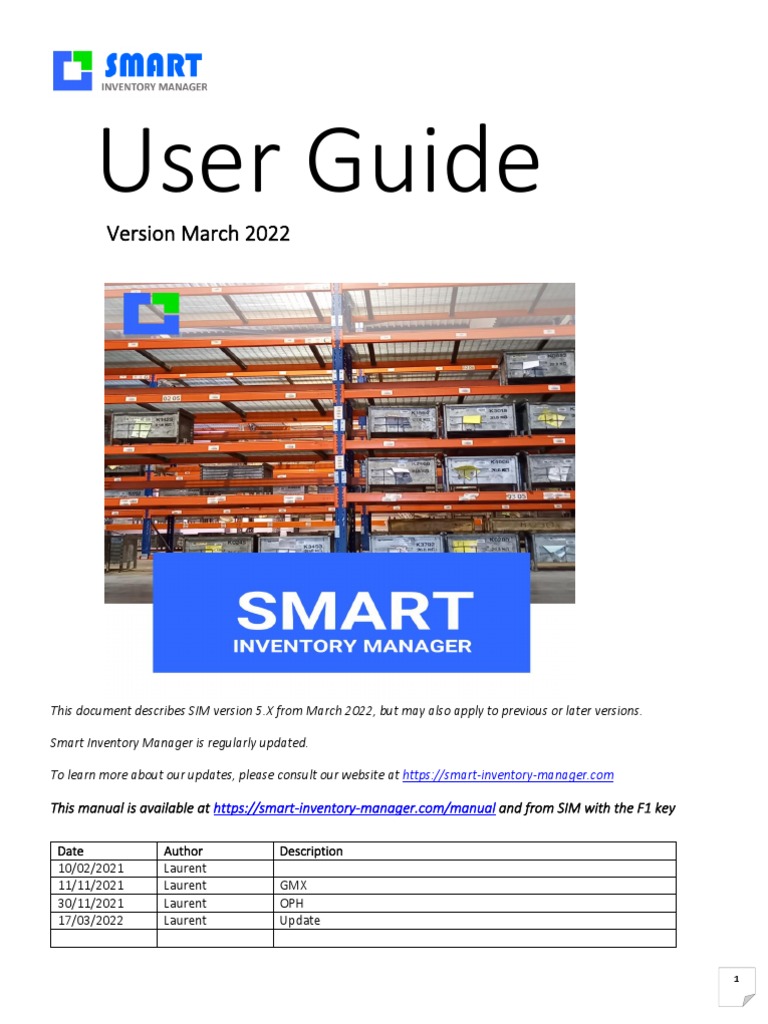 Smart Inventory Manager Manual | PDF | Microsoft Excel | Barcode