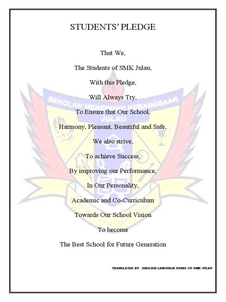 Student Pledge | PDF
