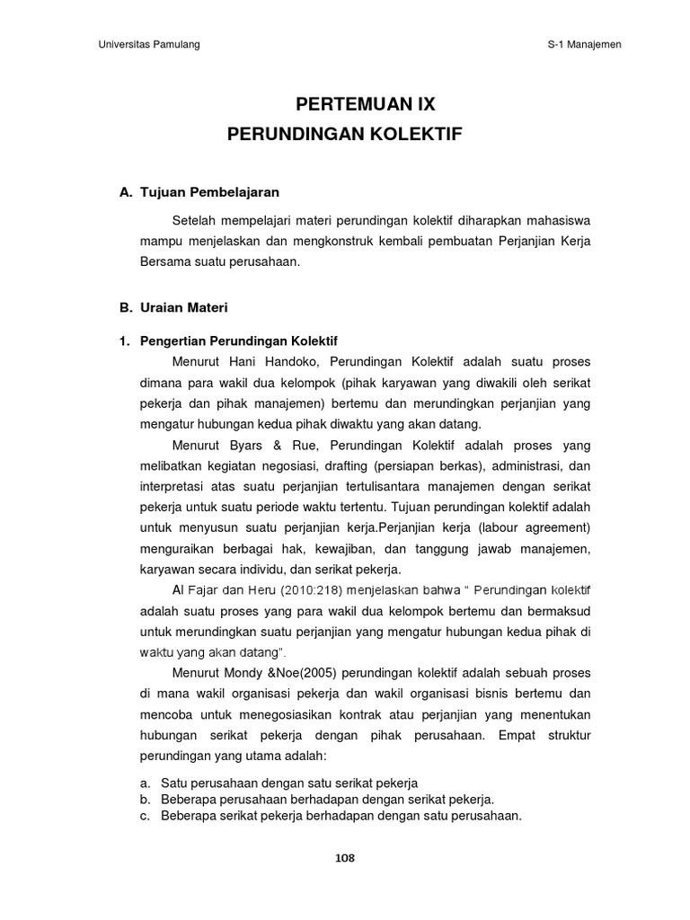 Strategi Perundingan Kolektif Serikat Pekerja | PDF