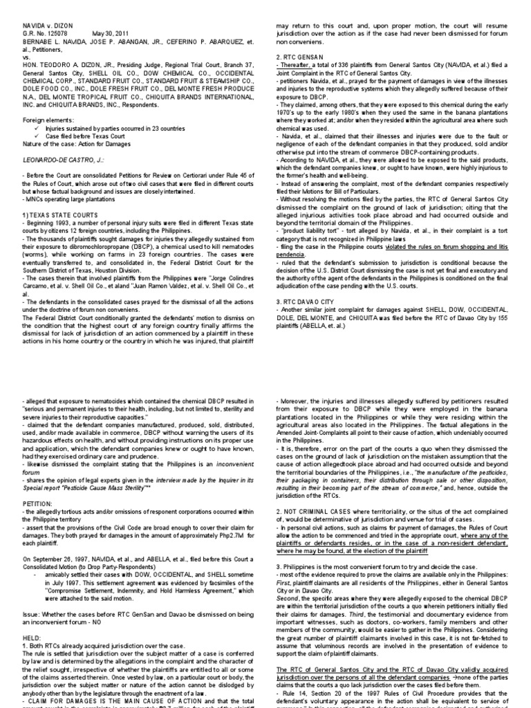 Navida v. Dizon | PDF | Lawsuit | Tort