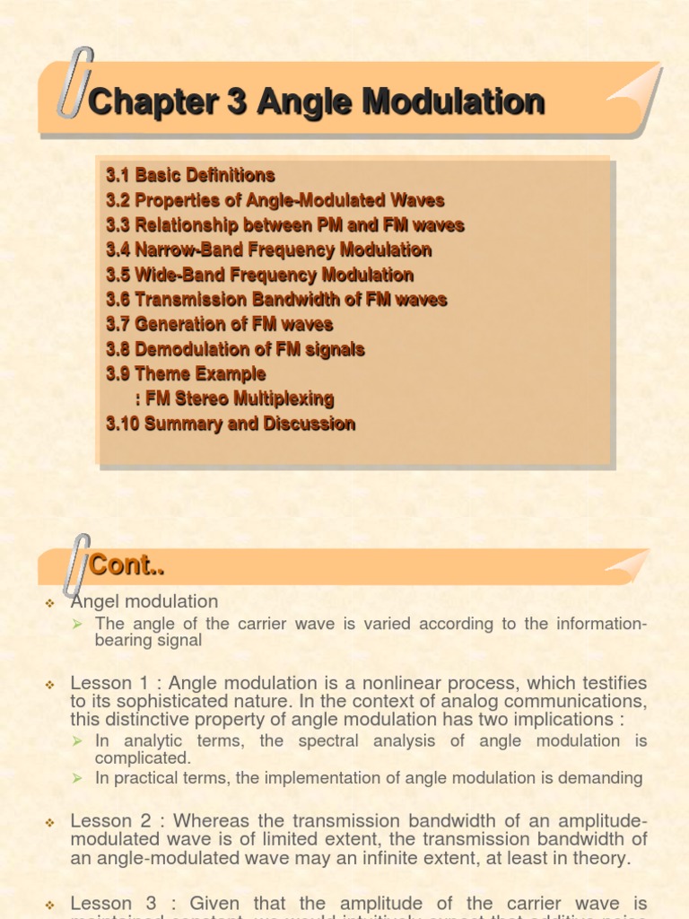 Chapter 3-1 | PDF | Frequency Modulation | Modulation