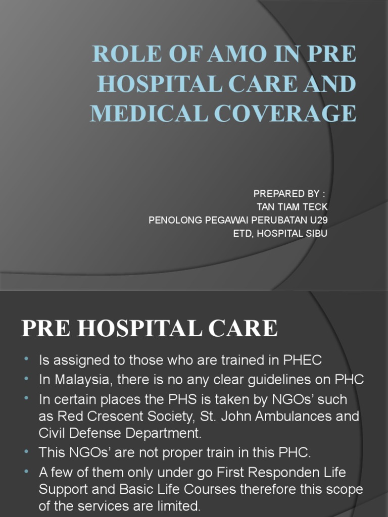 Role of Amo in Pre Hospital Care and | PDF | Emergency Medical Services ...