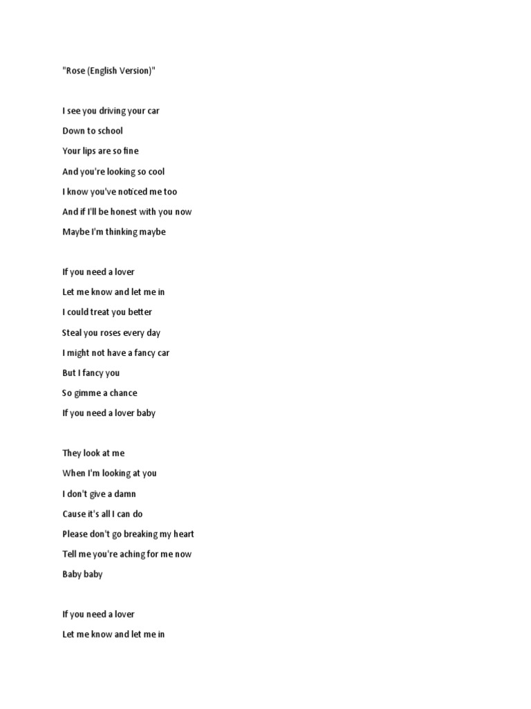 Poem About Roses and Love | PDF