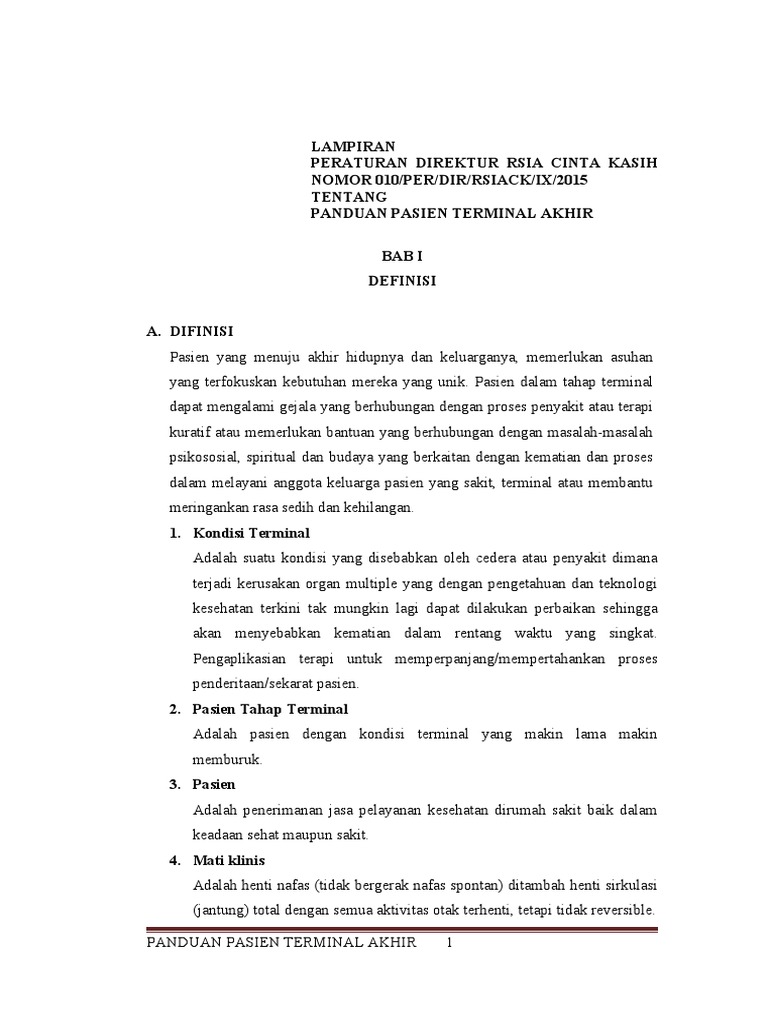 Panduan Pasien Terminal | PDF
