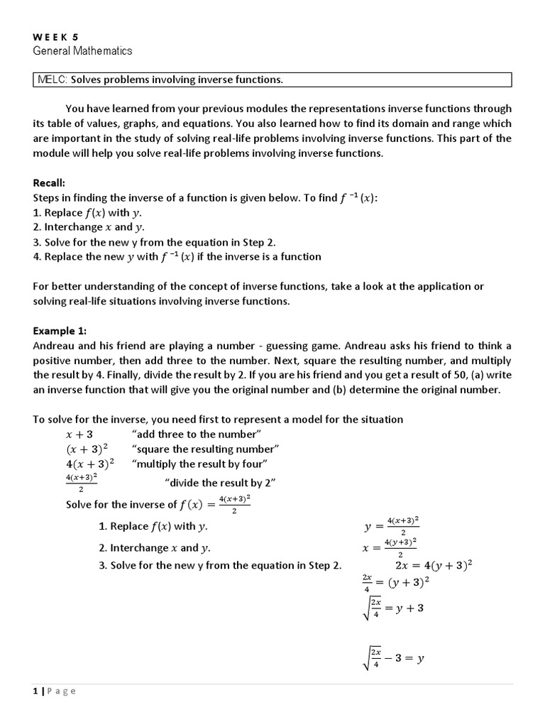 Week 5 Lecture Only Pdf Exponential Function Function Mathematics 