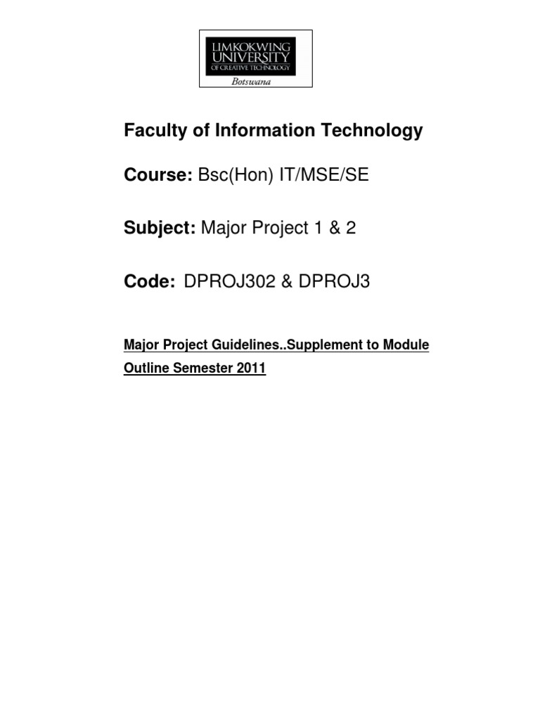 Major Project Guideline | PDF | Conceptual Model | Databases