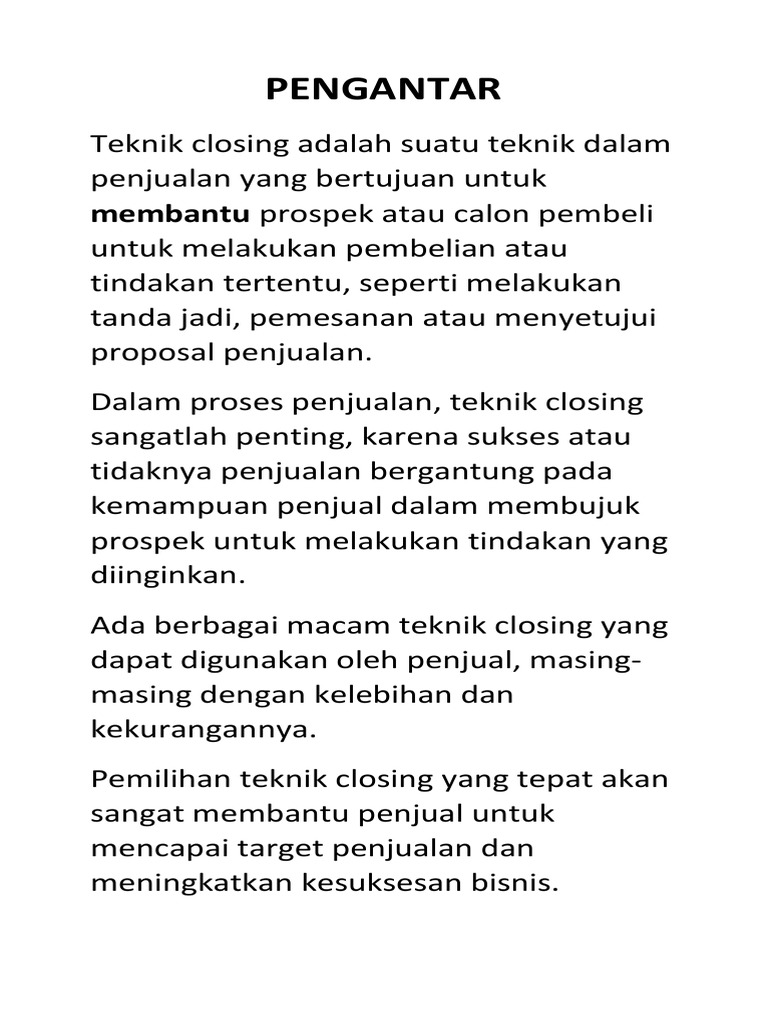 30 Teknik Closing Powerfull | PDF