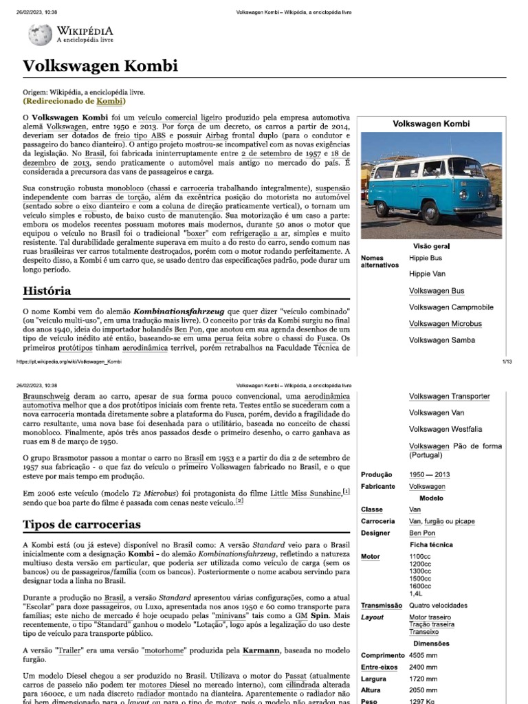 Volkswagen Kombi | PDF