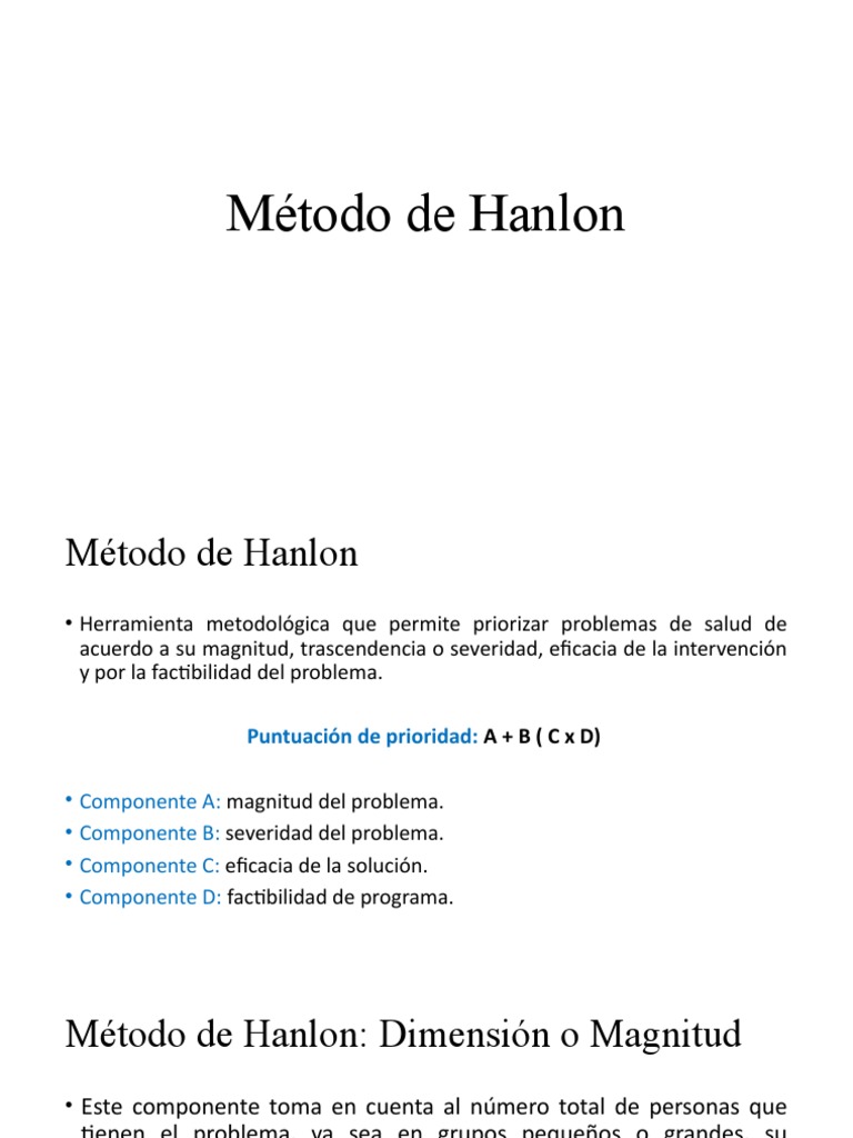 Método de Hanlon-GestiónE-3 | PDF | Relaciones personales, crianza y ...