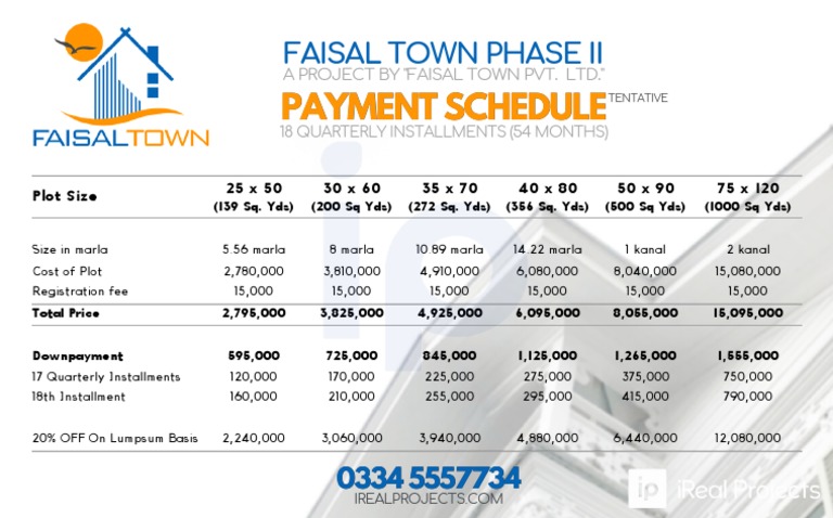 Faisal Town Phase 2 Payment Plan | PDF