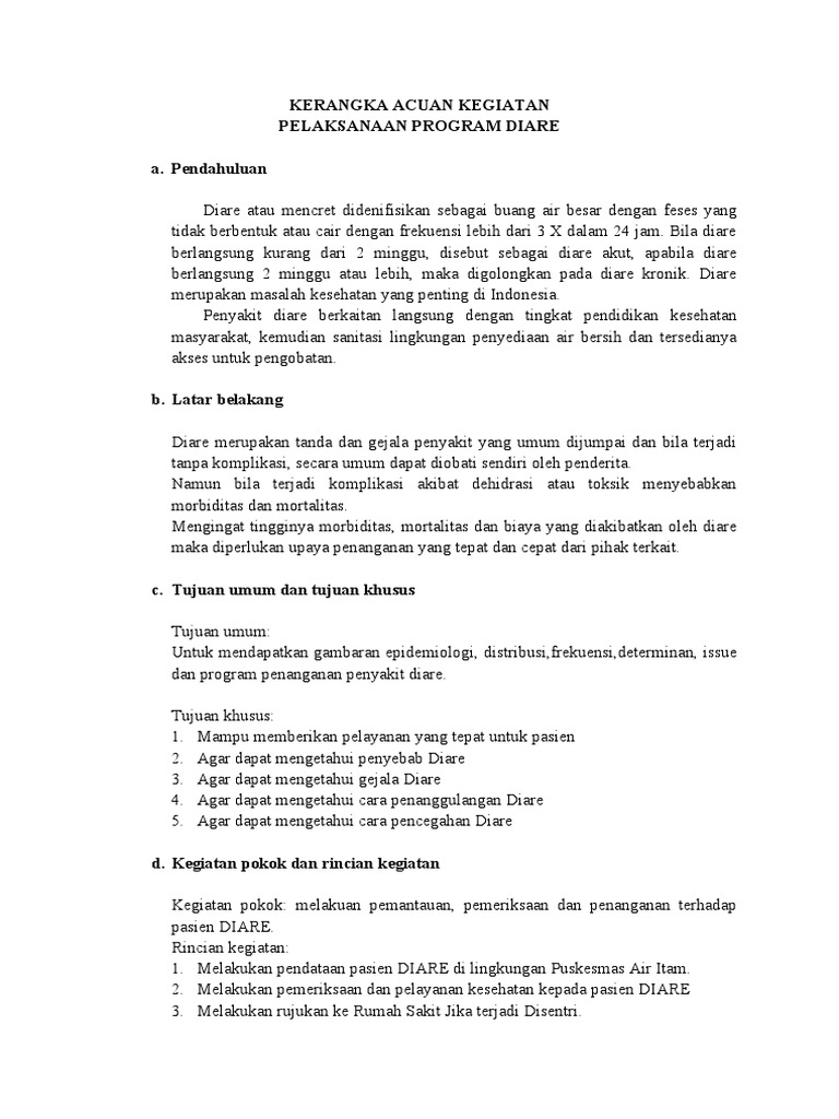 Pelaksanaan Program Diare | PDF