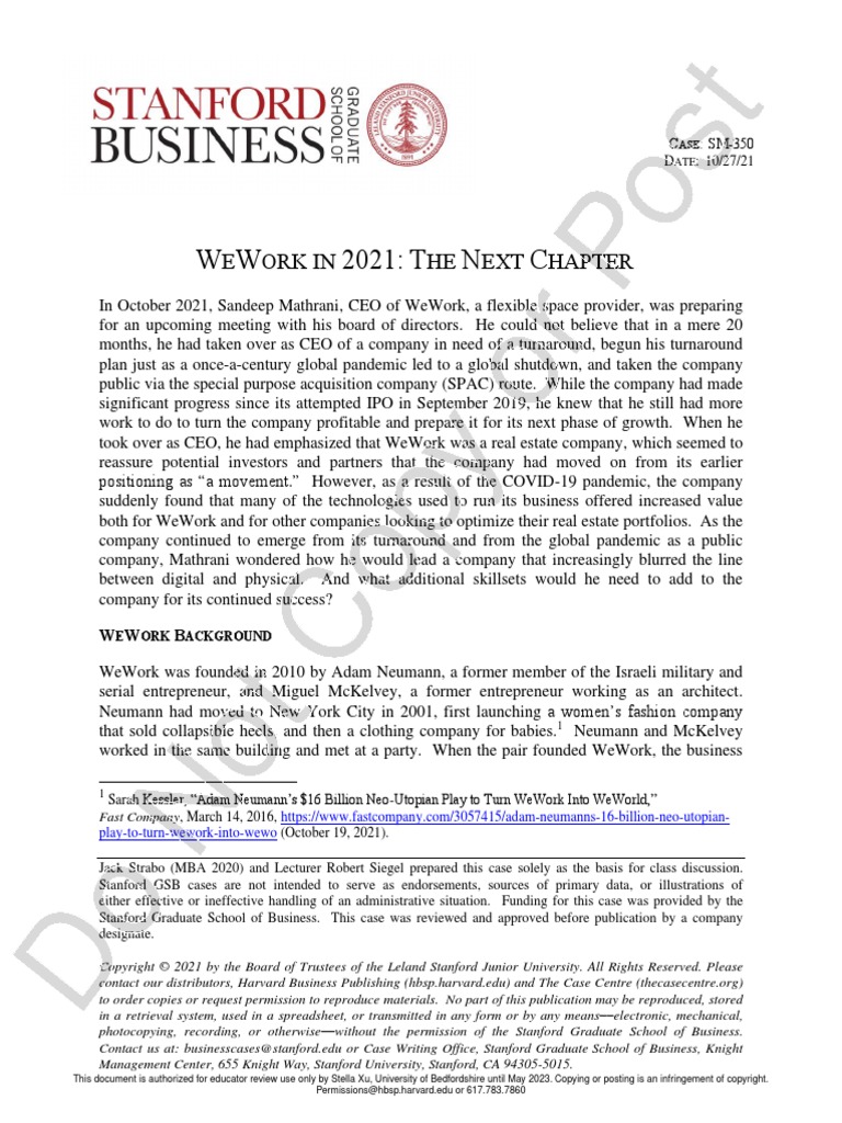WeWork in 2021, The Next Chapter | PDF | Business | Economies