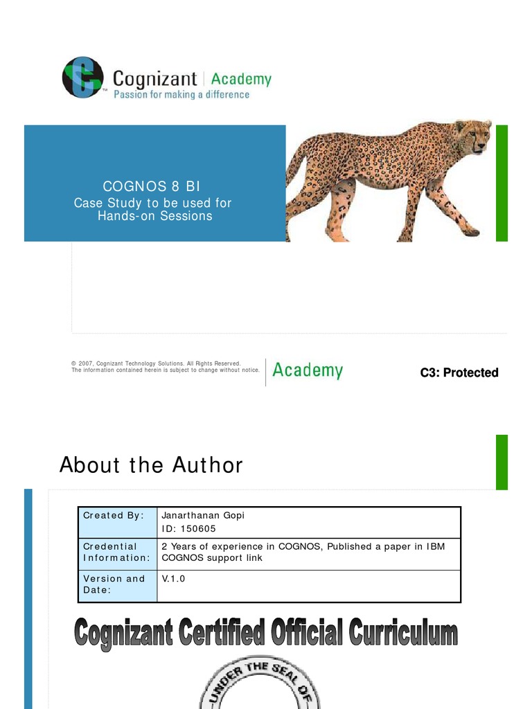 Cognos 8 Bi: Case Study To Be Used For Hands-On Sessions | PDF ...