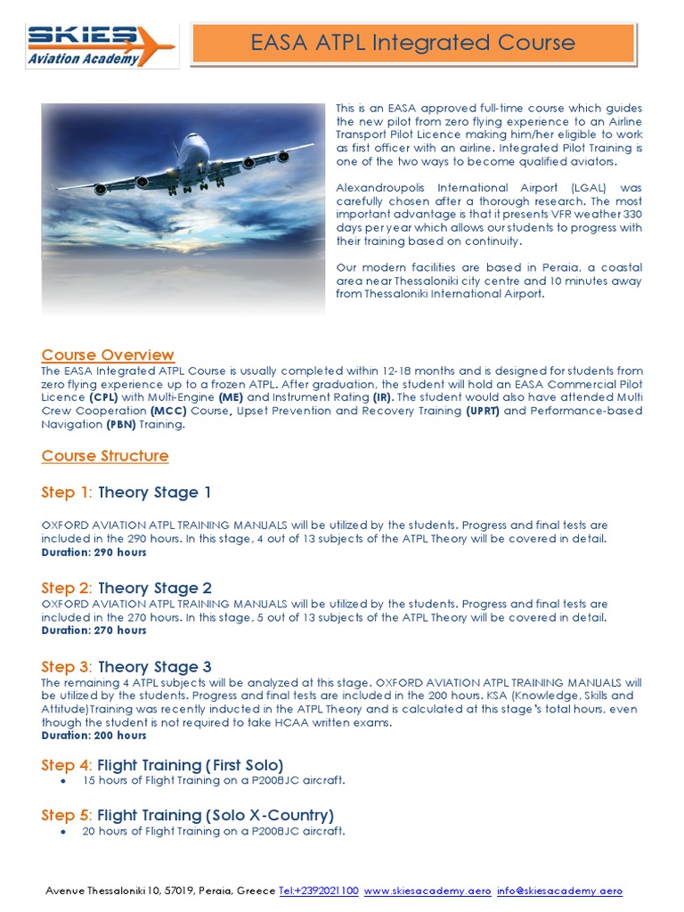 EASA Integrated ATPL Course Overview | PDF | Aviation | Transport