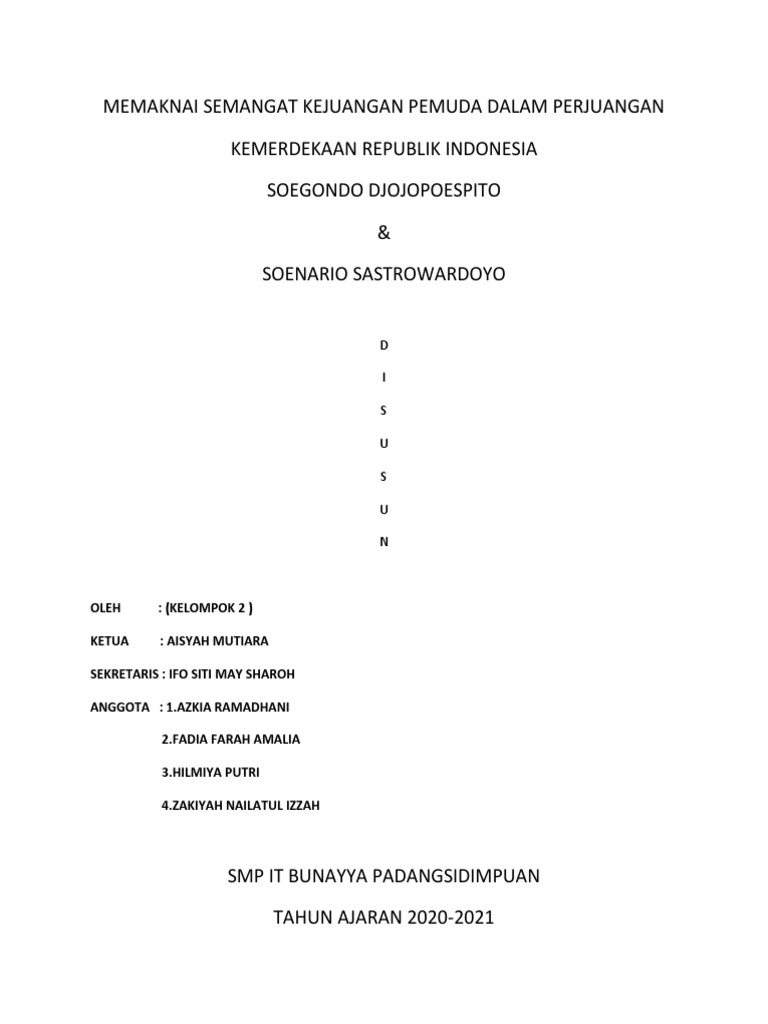 Semangat Kejuangan Pemuda dalam Merdeka | PDF