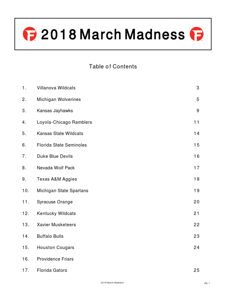 2018 March Madness Playbook | PDF | Ncaa Division I Basketball | Sports ...