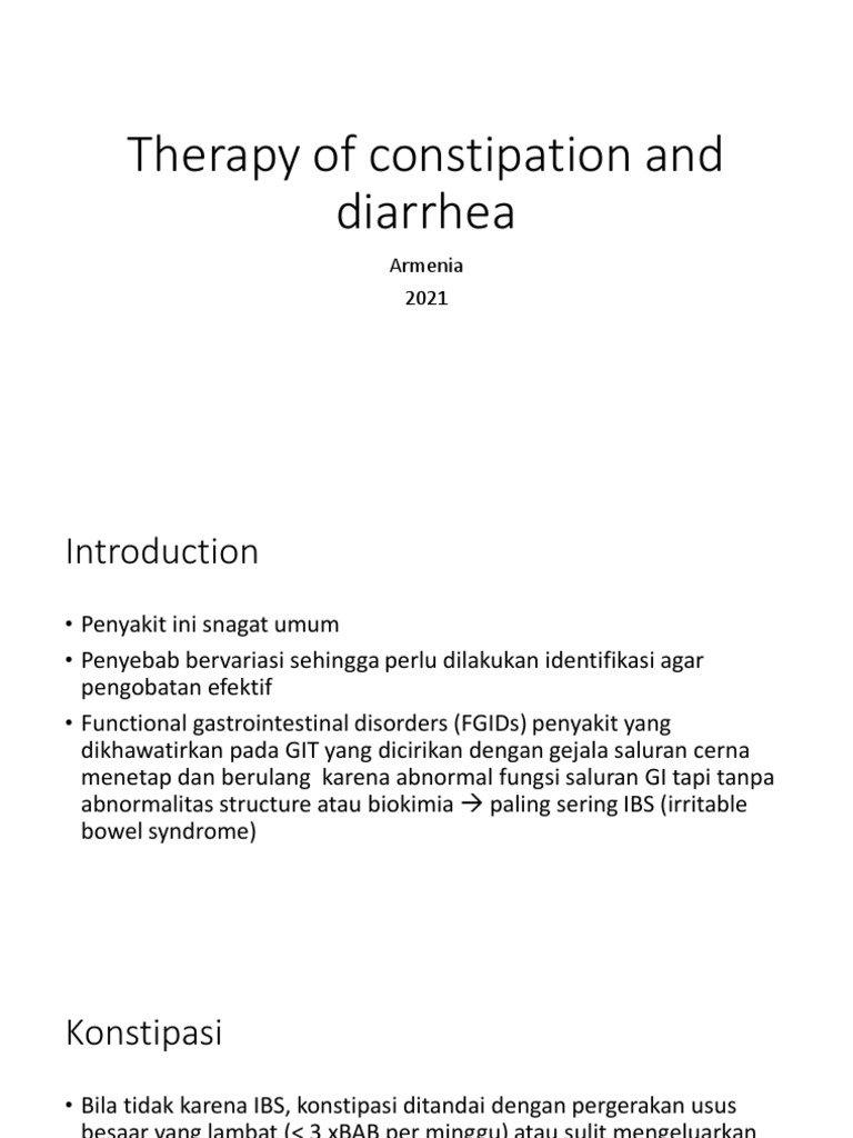 Terapi Konstipasi Dan Diare | PDF | Kesehatan Holistik | Sains & Matematika