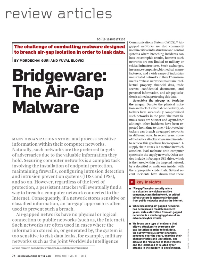 Bridgeware: The Air-Gap Malware | PDF | Radio | Malware