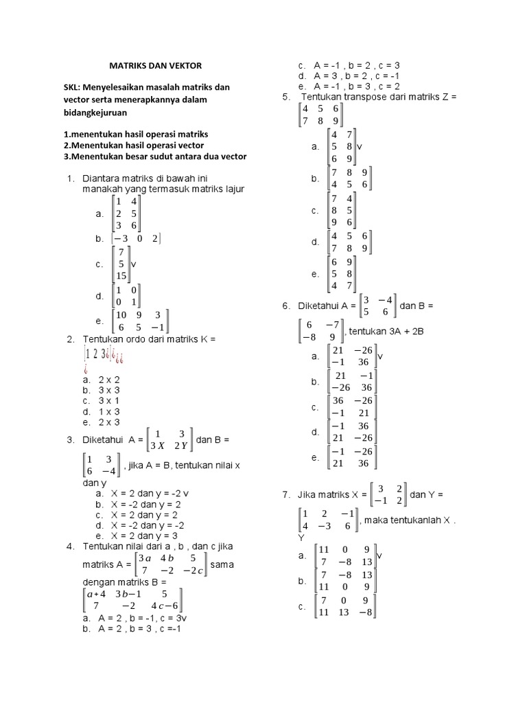 Matriks Dan Vektor | PDF