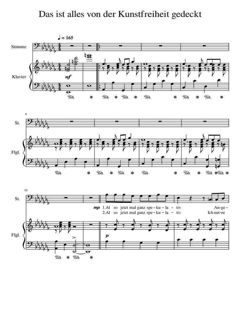 Danger Dan Alles Von Der Kunsfreiheit Gedeckt Klavier Noten | PDF