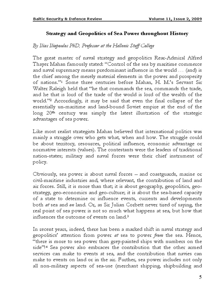 Strategy and Geopolitics of Sea Power Throughout History | PDF | Geopolitics | Peloponnesian War