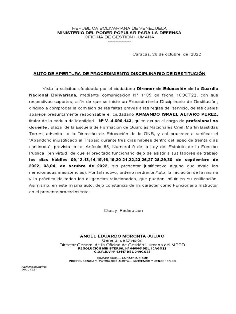 Armando Israel Alfaro | PDF | Disciplinas | Venezuela