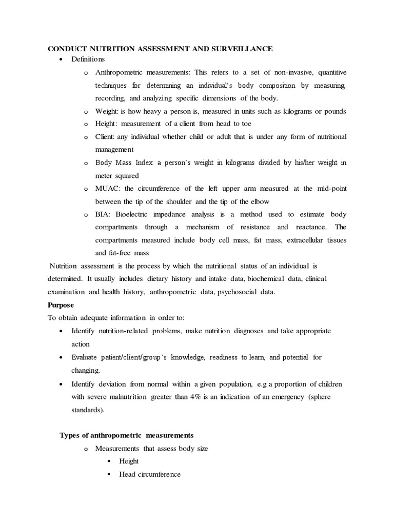 Nutritional Assessment Techniques and Tools | PDF | Body Mass Index ...